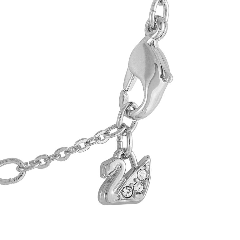 Swarovski Rhodium-Plated Stainless Steel Green and Clear Crystals ...