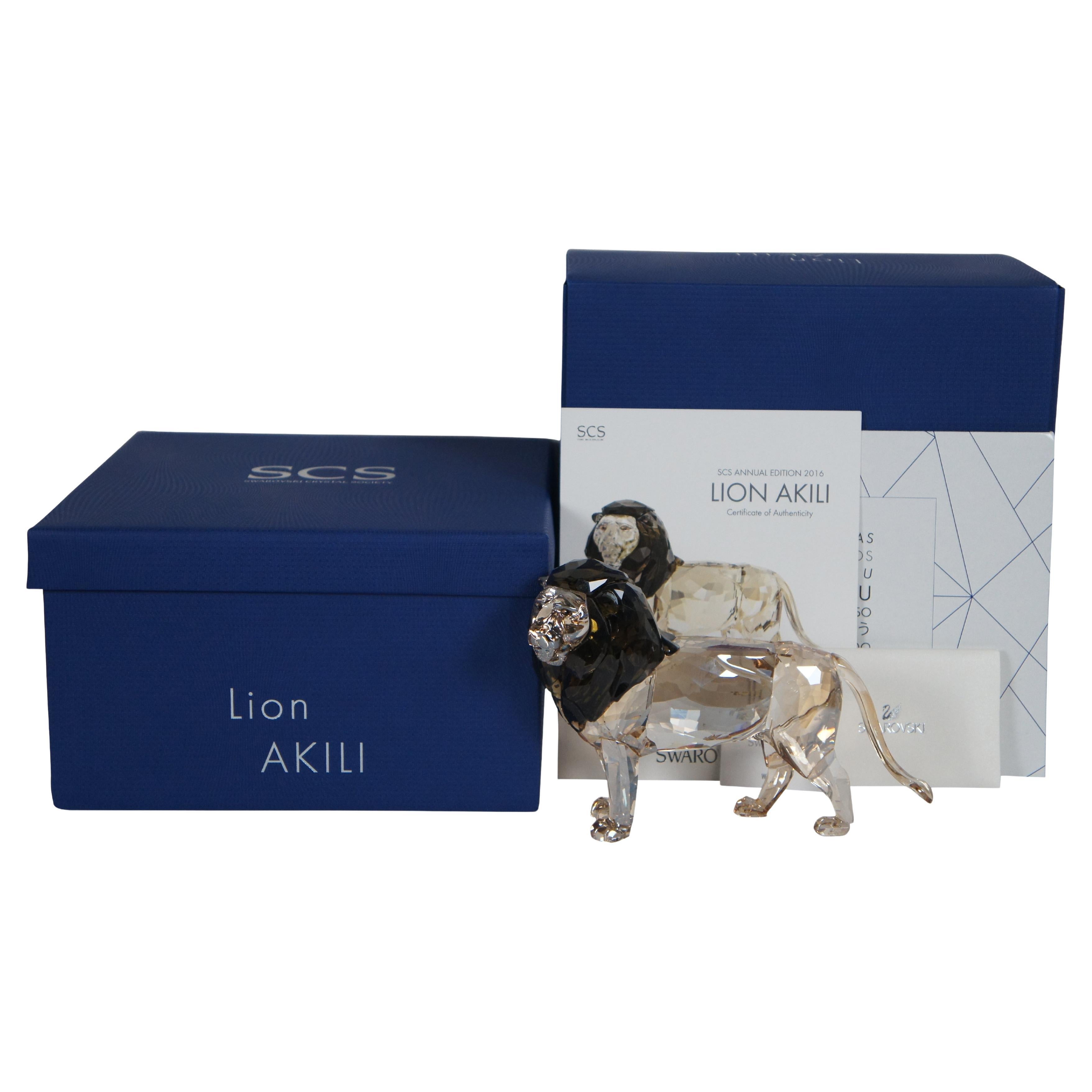 Swarovski SCS Annual Edition Akili African Lion Figurine w COA Box For ...