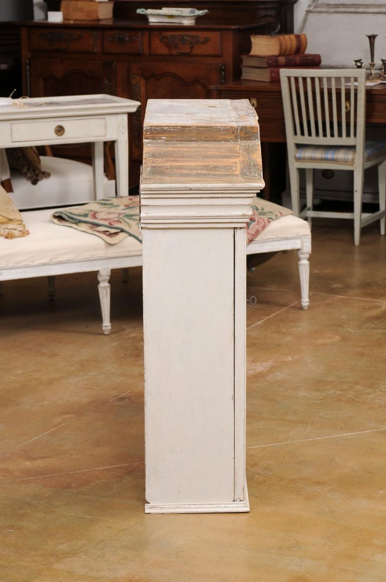 Swedish 1770s Rococo Painted Wall Cabinet with Chapeau de Gendarme ...