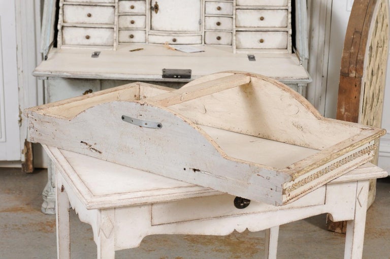 Swedish 1780s Painted Bed Corona with Carved Sheaf of Wheat and ...