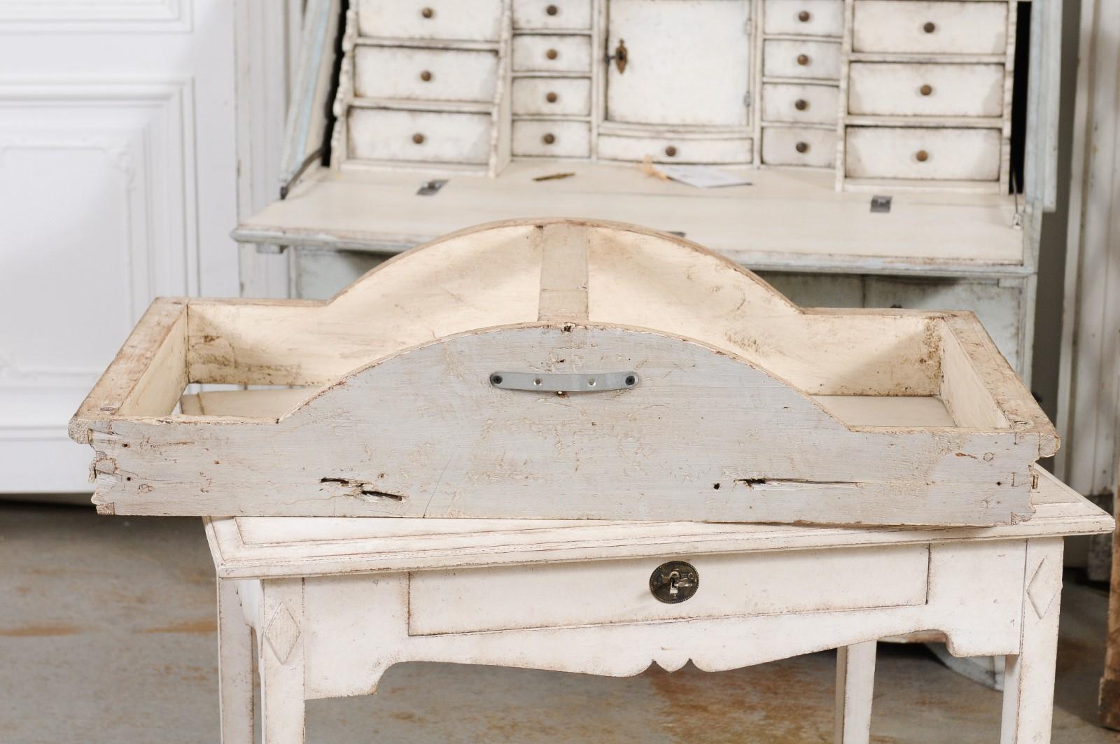 Swedish 1780s Painted Bed Corona with Carved Sheaf of Wheat and ...