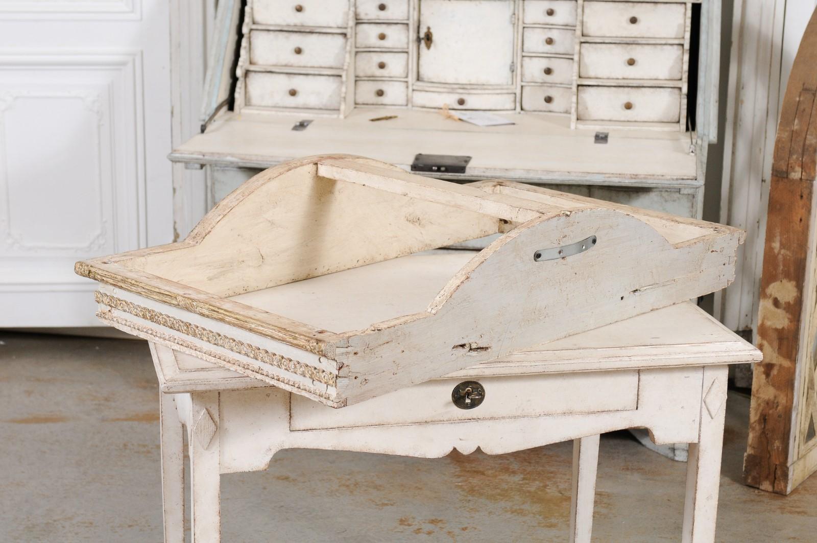 Swedish 1780s Painted Bed Corona with Carved Sheaf of Wheat and ...