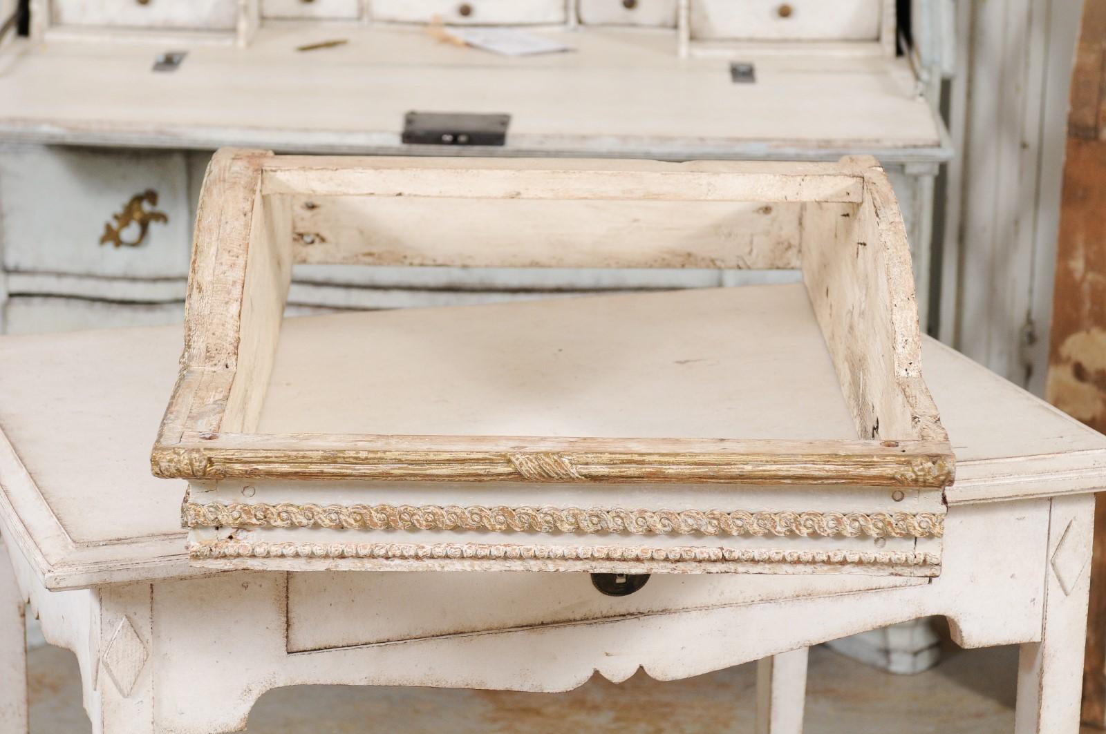 Swedish 1780s Painted Bed Corona with Carved Sheaf of Wheat and ...