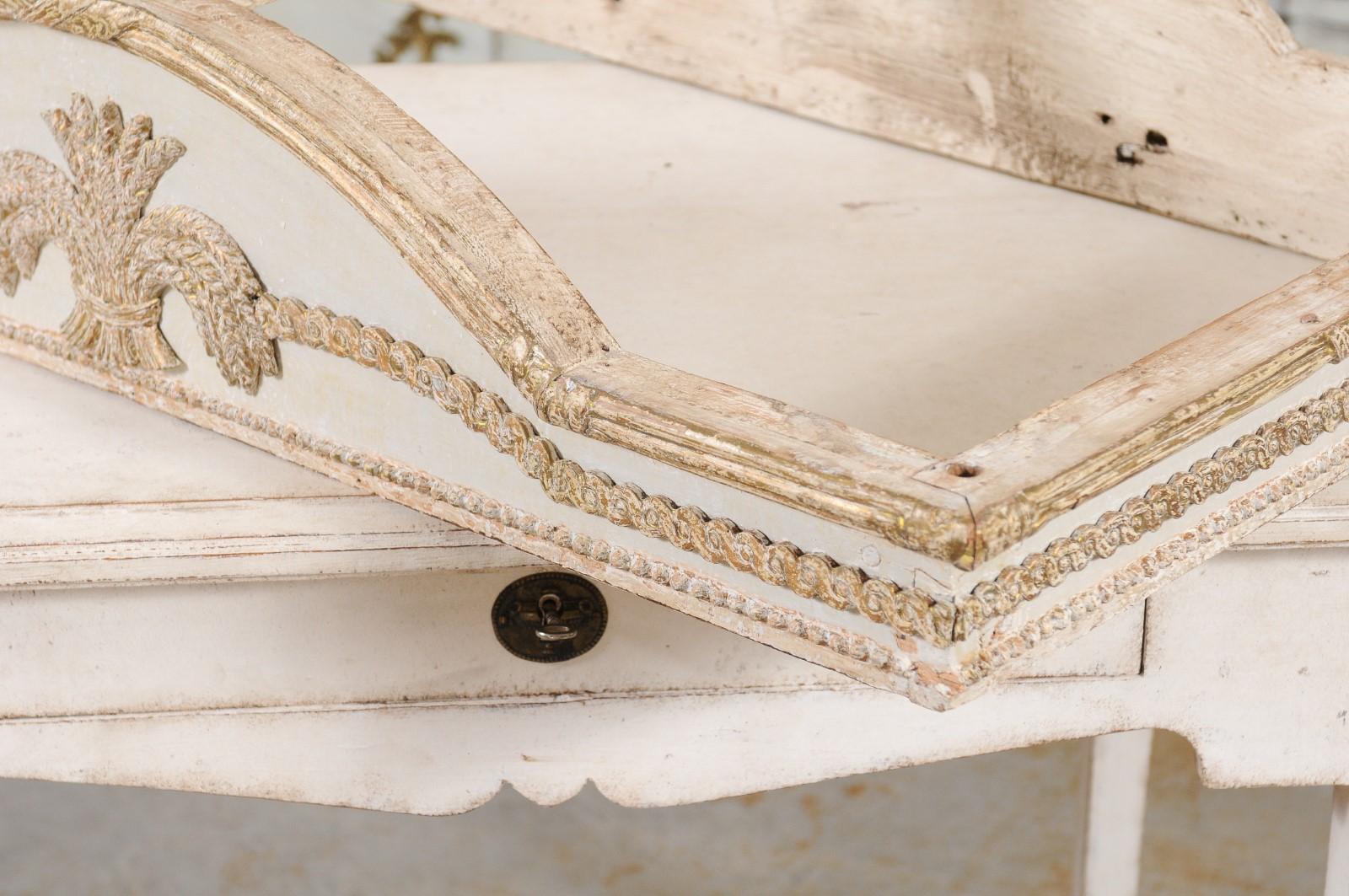 Swedish 1780s Painted Bed Corona with Carved Sheaf of Wheat and ...