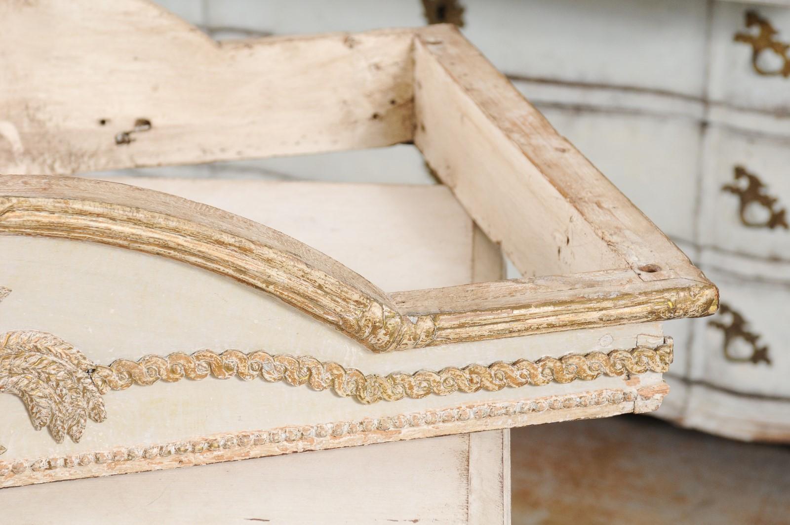 Swedish 1780s Painted Bed Corona with Carved Sheaf of Wheat and ...