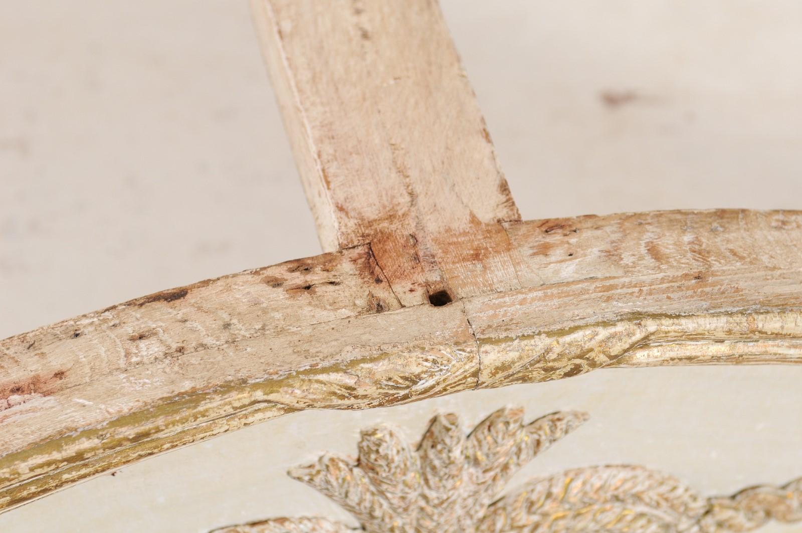 Swedish 1780s Painted Bed Corona with Carved Sheaf of Wheat and ...