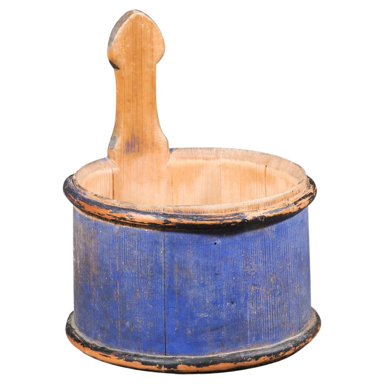 Authentic Distressed Country Washing Barrel Tub and Stand For Sale at ...