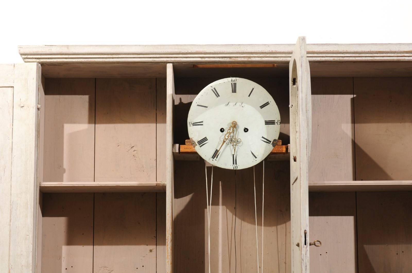 Swedish 1820s Gustavian Period Painted Clock Cupboard with Drop-Front ...