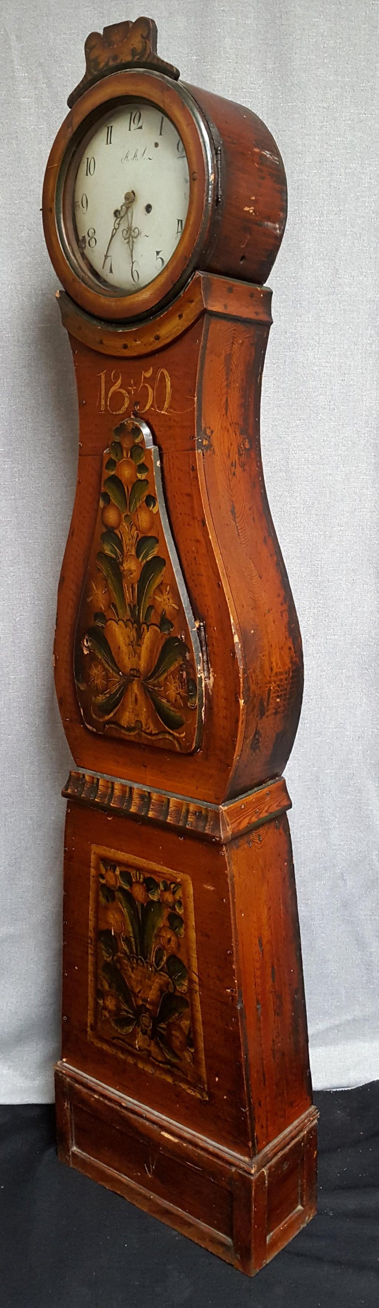 Swedish 1850 Folk Art Mora Clock Antique Country Painted Original at ...