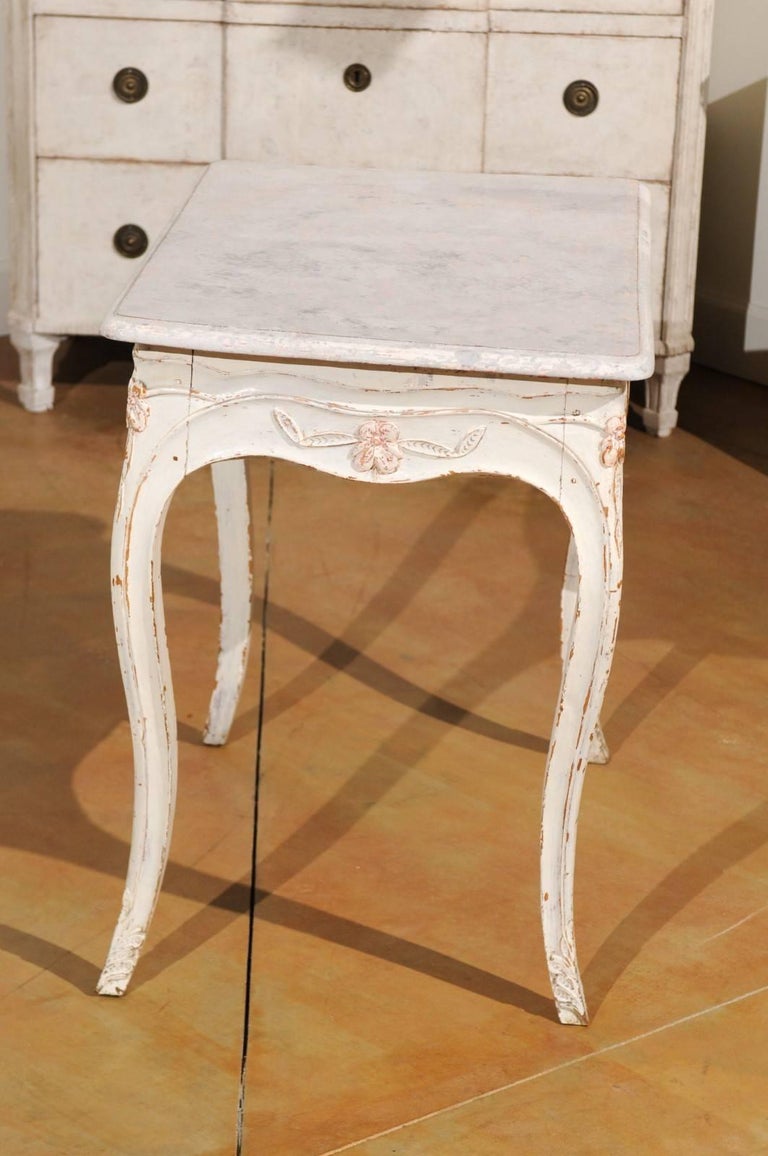 Swedish 1890 Painted Freestanding Side Table with Cabriole Legs and ...