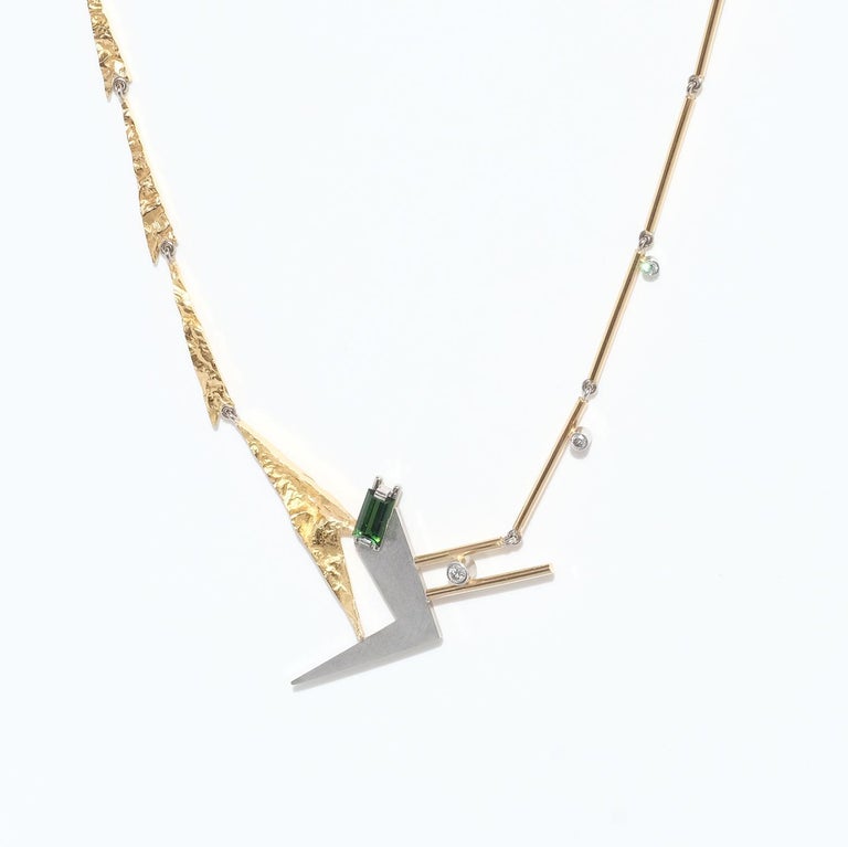 Swedish 18k Gold, Diamonds and Tourmaline Necklace Made Year 1995 For ...