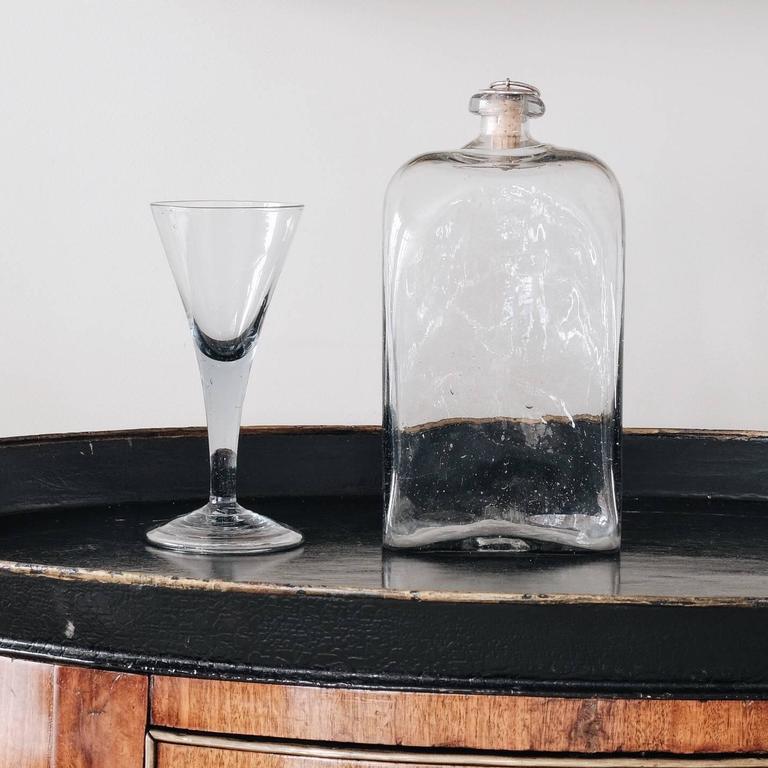 Swedish 18th Century Flask with Glass For Sale at 1stDibs