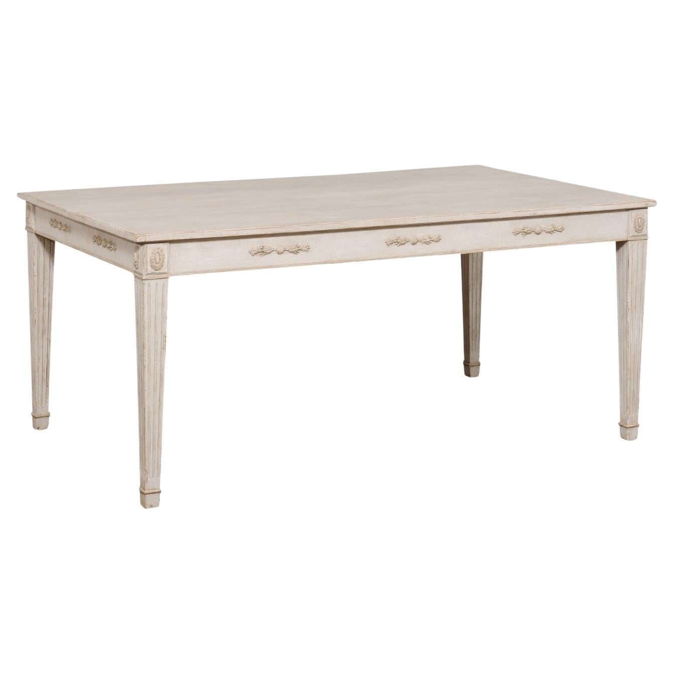 Italian Square fluted Apron and Leg Walnut Table with Siena Marble Top ...