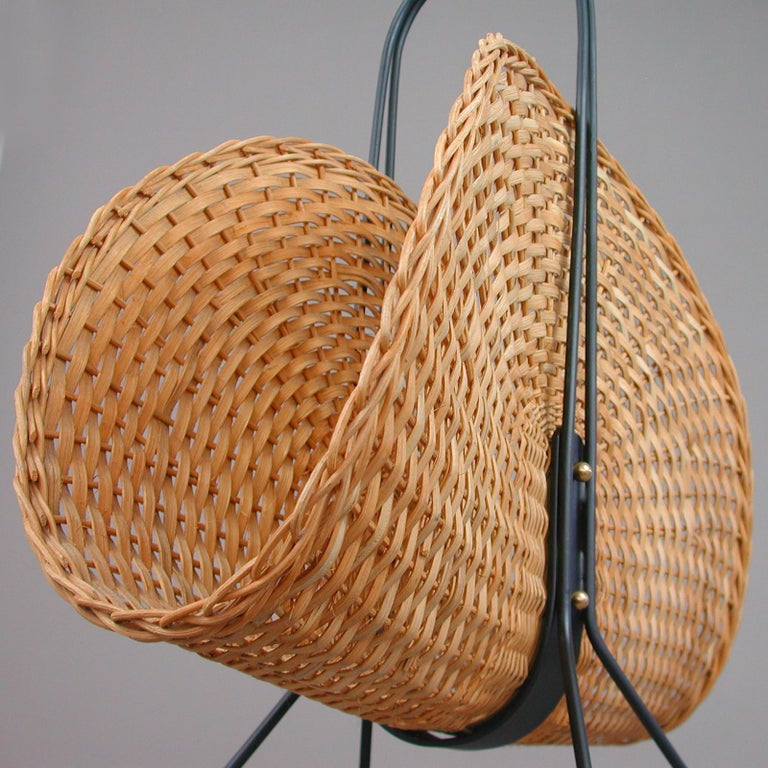 Swedish, 1960s Rattan Magazine Rack For Sale at 1stDibs