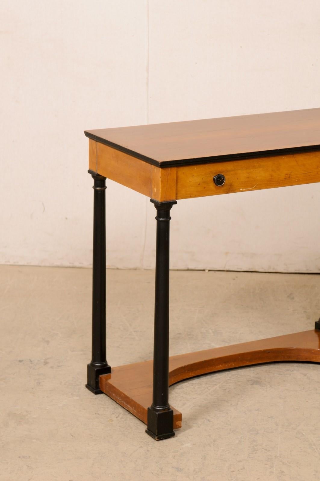 Swedish 19th C. Beautiful Two-Tone Console Table w/Drawer at 1stDibs