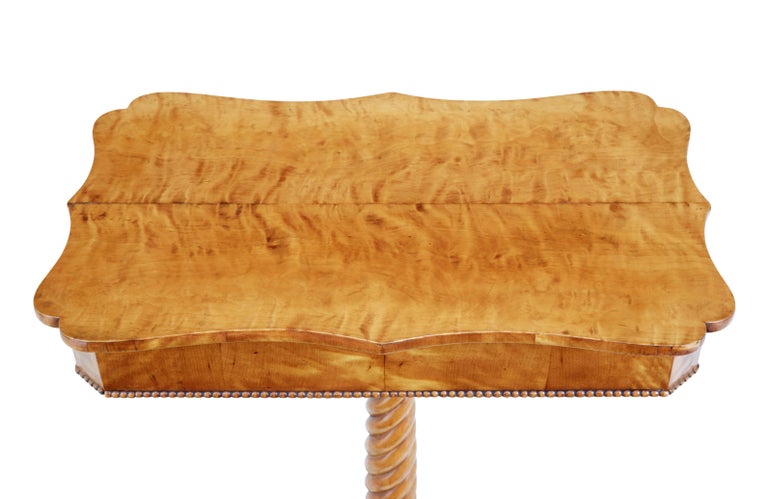 Swedish 19th Century Carved Birch Side Table For Sale at 1stDibs