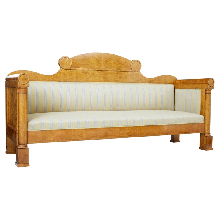 Swedish 19th Century Empire Revival Birch Sofa For Sale at 1stDibs
