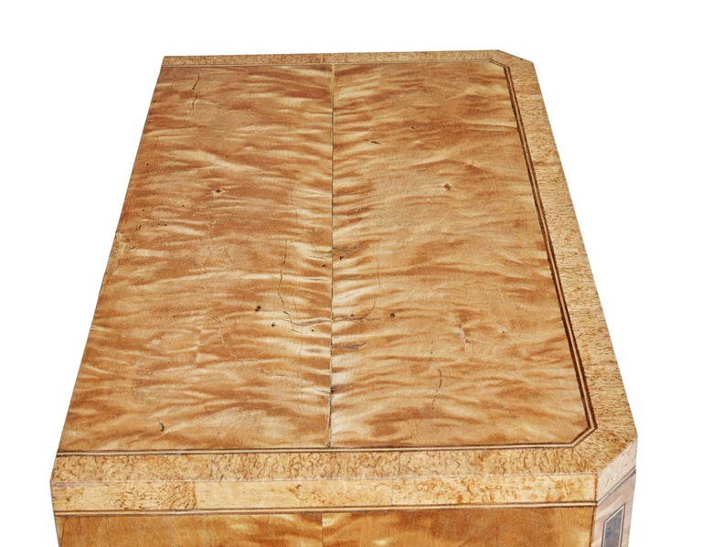 Swedish 19th Century Inlaid Birch Chest of Drawers For Sale at 1stDibs