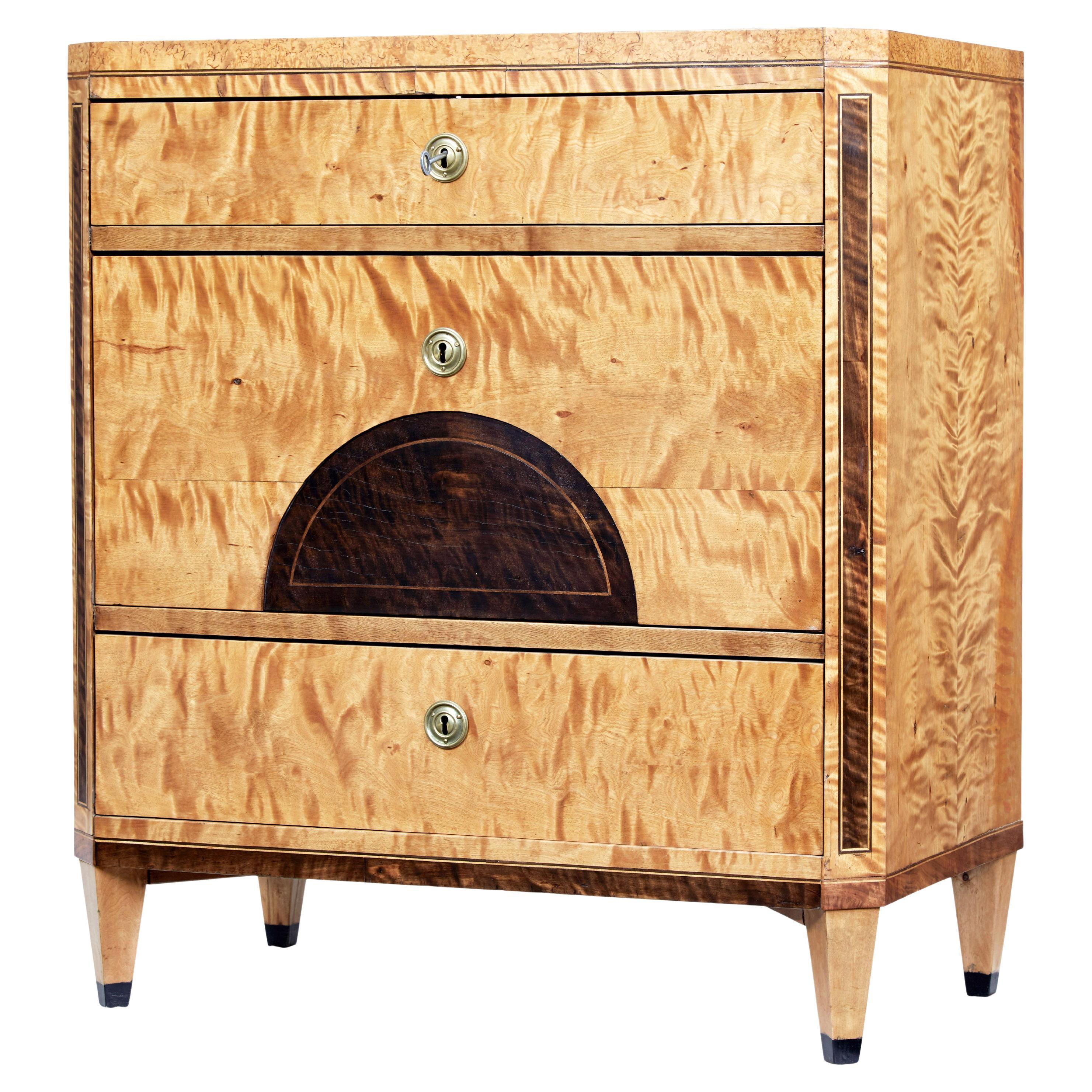 19th Century Swedish Birch Root Chest of Drawers at 1stDibs