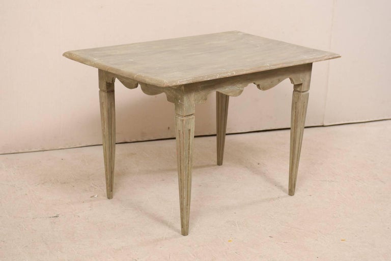 Swedish 19th Century Painted Wood Desk with Uniquely Carved Apron at ...