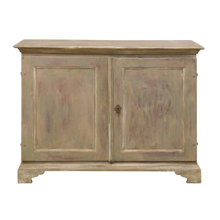 Swedish 19th Century Painted Wood Two-Door Buffet Cabinet in Soft Grey ...