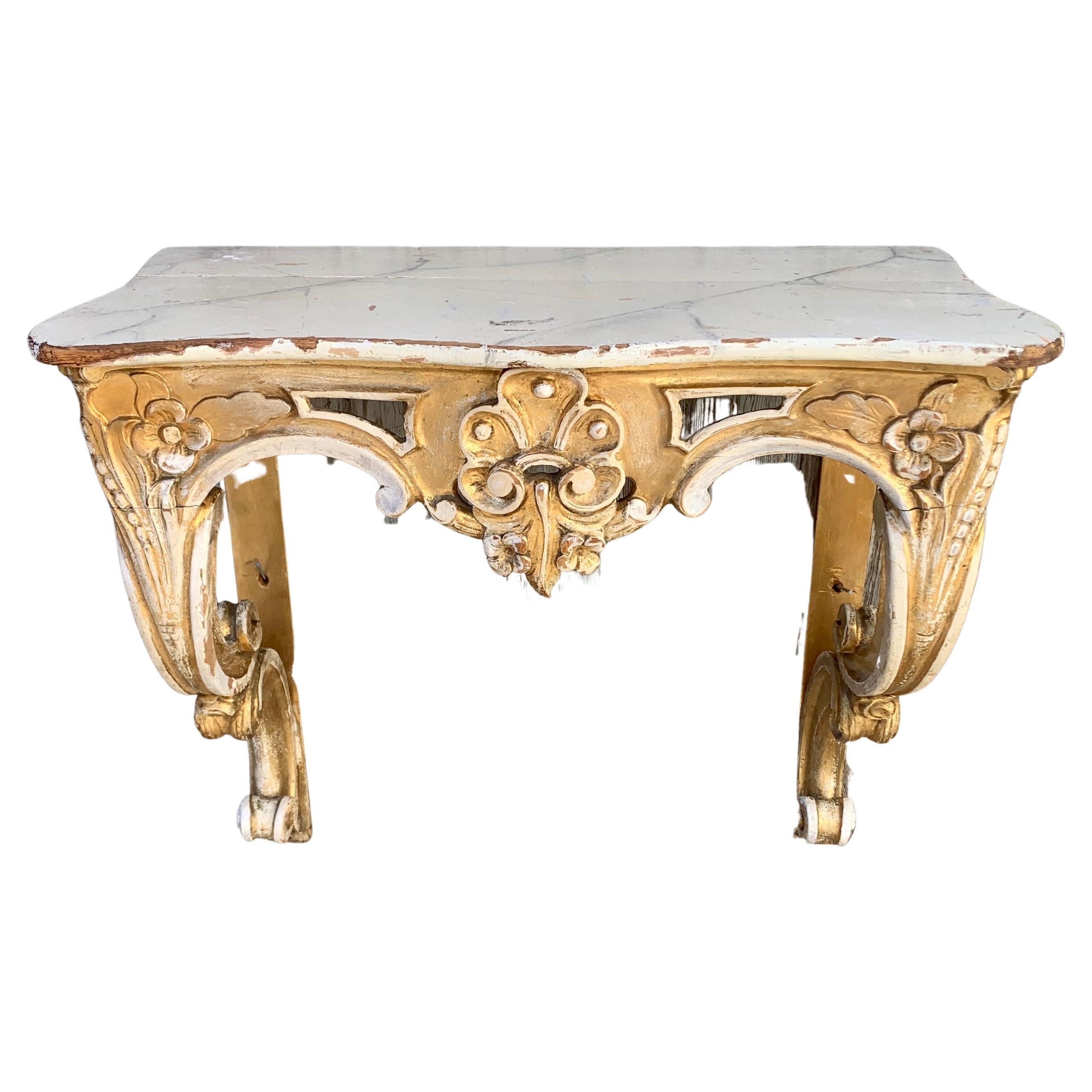 Swedish 19th Century Rococo Painted Console Table at 1stDibs