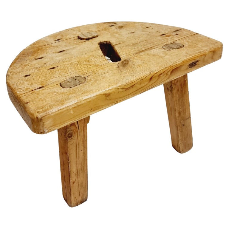 Swedish Allmoge / Folk Art, Stool, Dated 1948 For Sale at 1stDibs