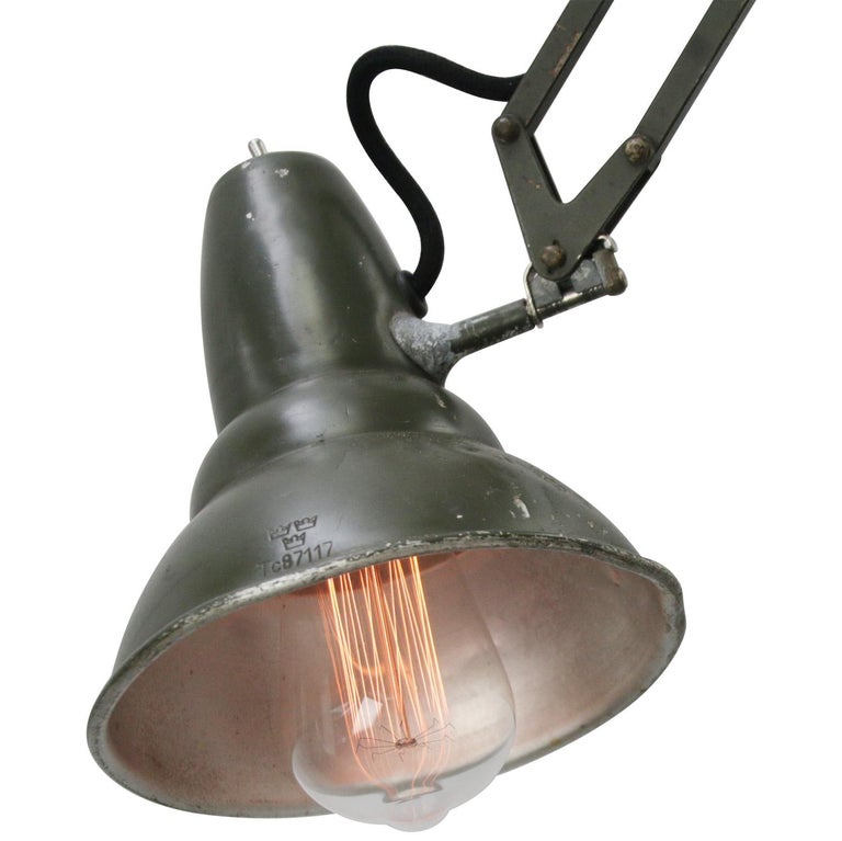 Swedish Army Green Metal Spring Vintage Industrial Machinist Work Desk ...