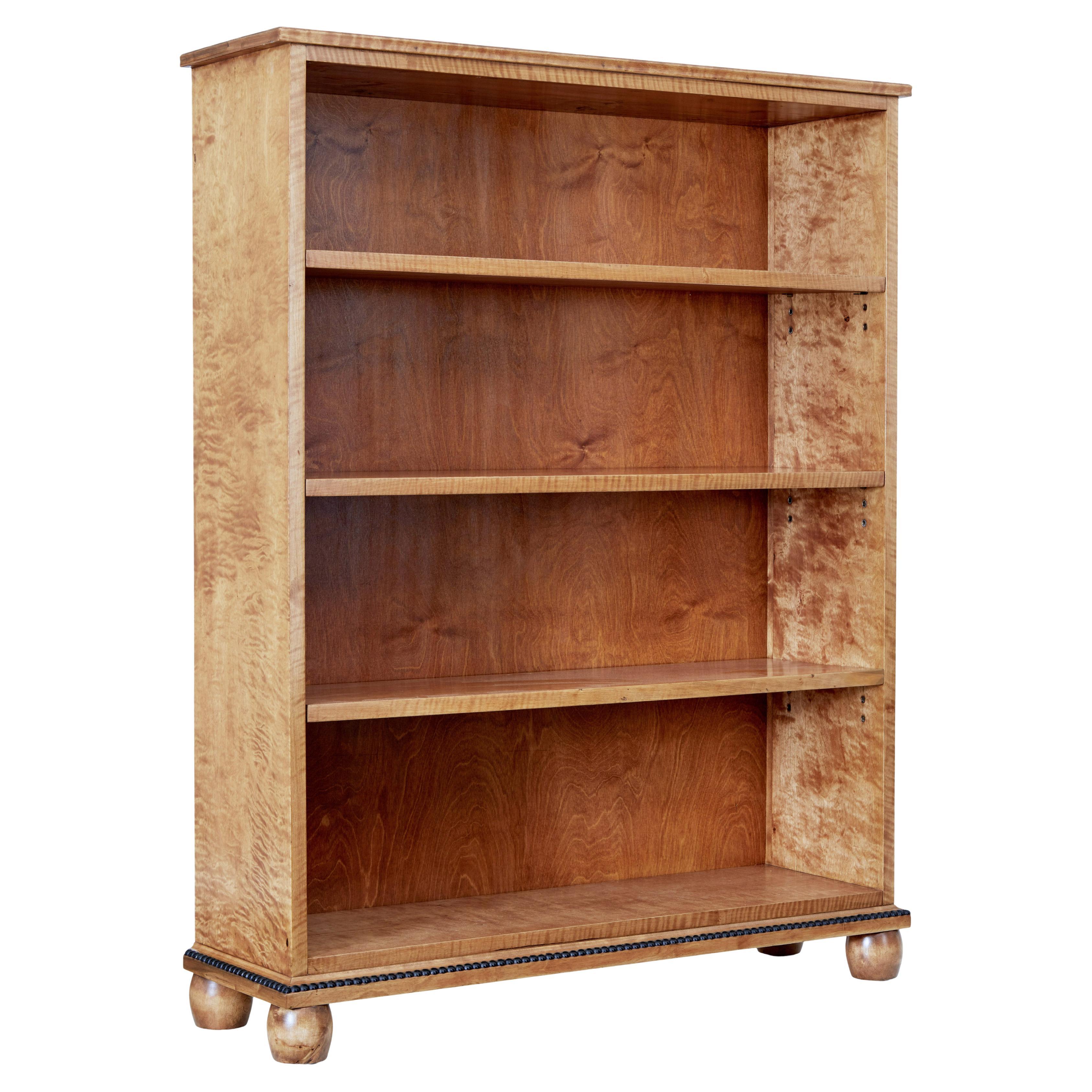 Swedish Art Deco Functionalist Golden Birch Cabinet Bookcase at 1stDibs