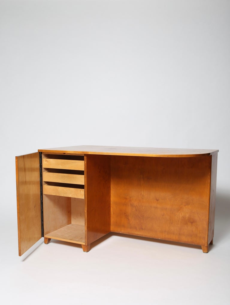 Swedish Art Deco Birch Writing Desk For Sale at 1stDibs