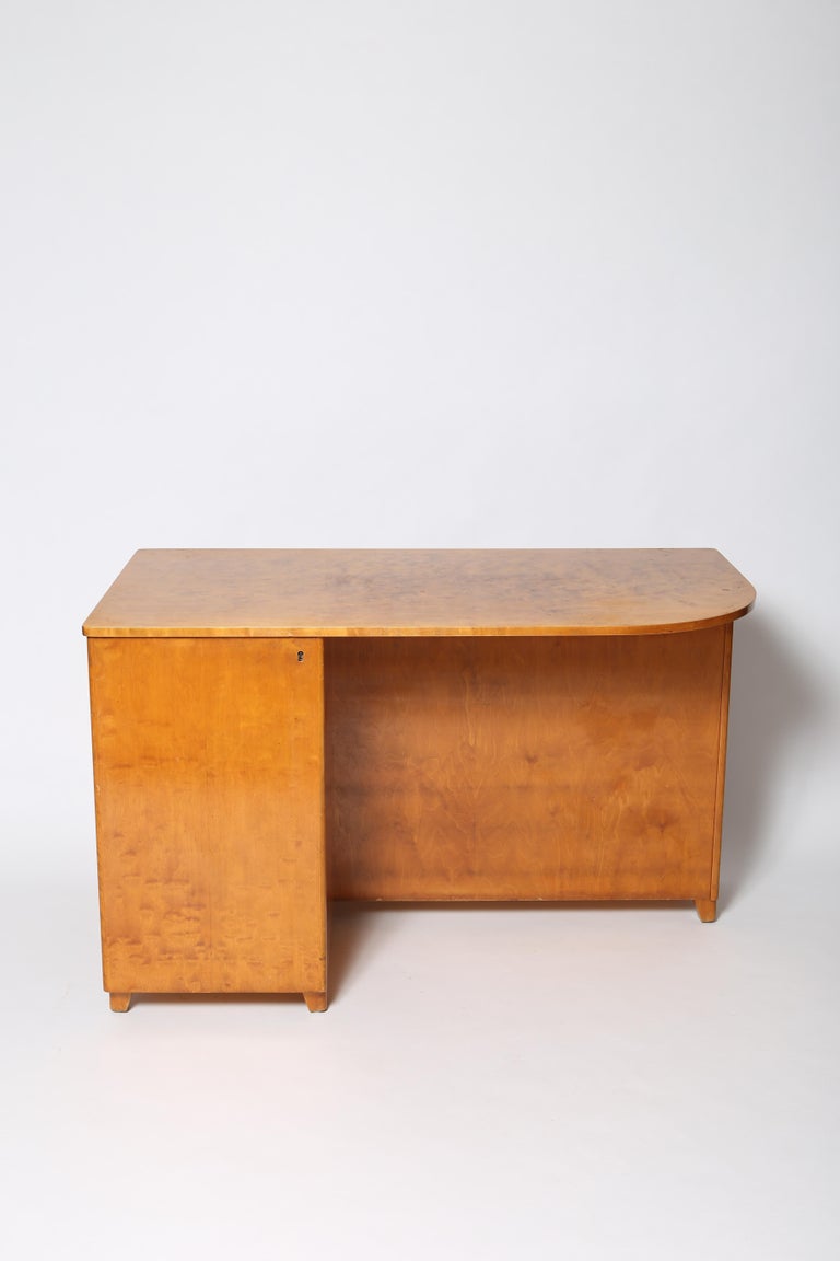 Swedish Art Deco Birch Writing Desk For Sale at 1stDibs