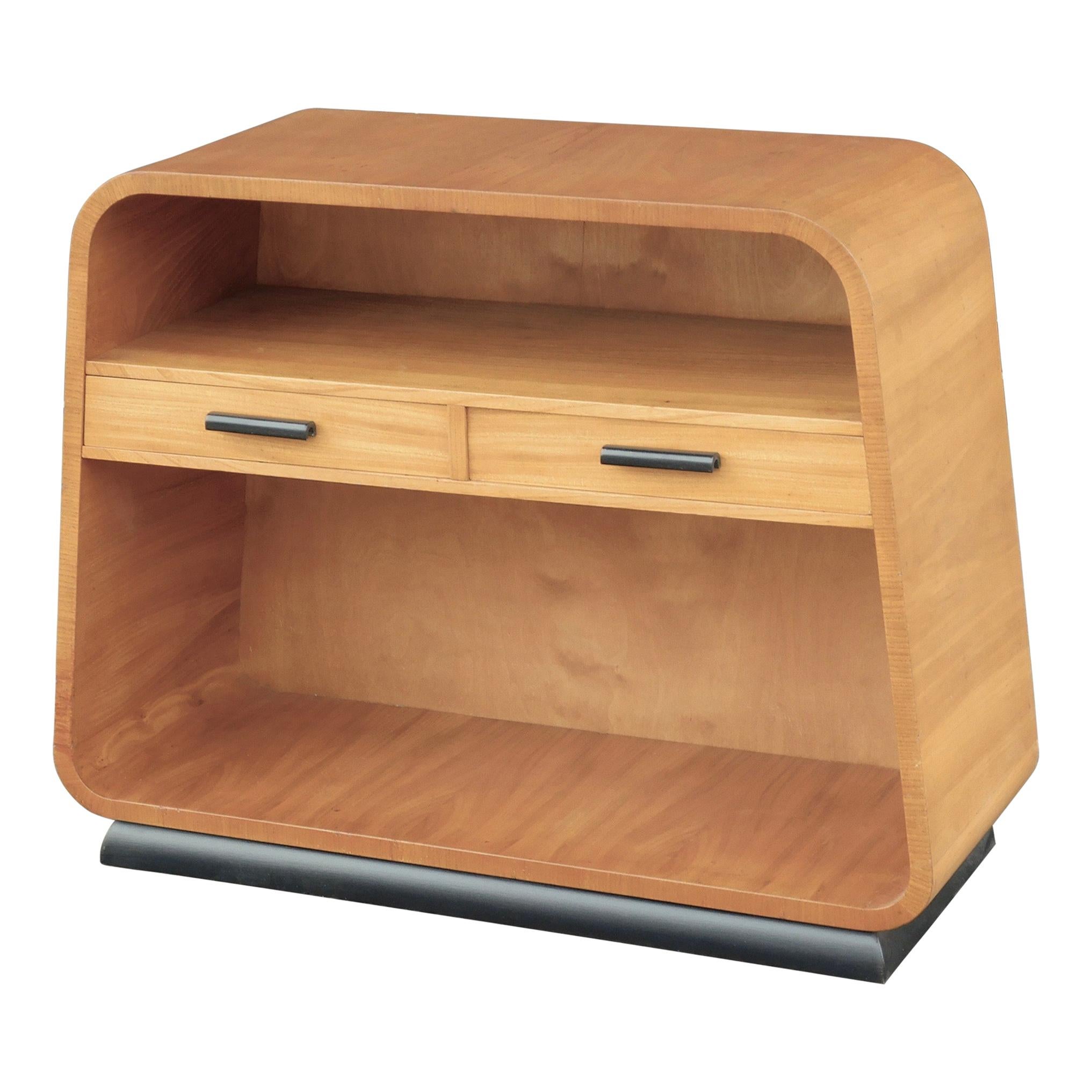 Swedish Art Moderne Open Storage Case in Elm with Ebonized Birch Base ...