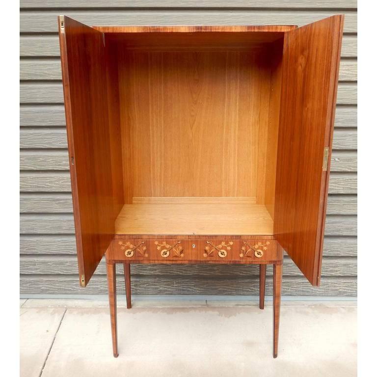 Swedish Art Moderne Storage Cabinet with Inlaid Musical Instruments ...