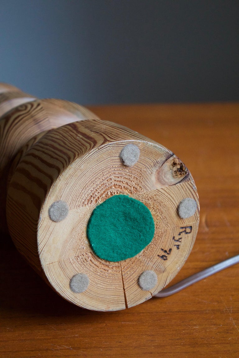 Swedish Artist, Freeform Table Lamp, Solid Pine, Sweden, 1979 For Sale ...