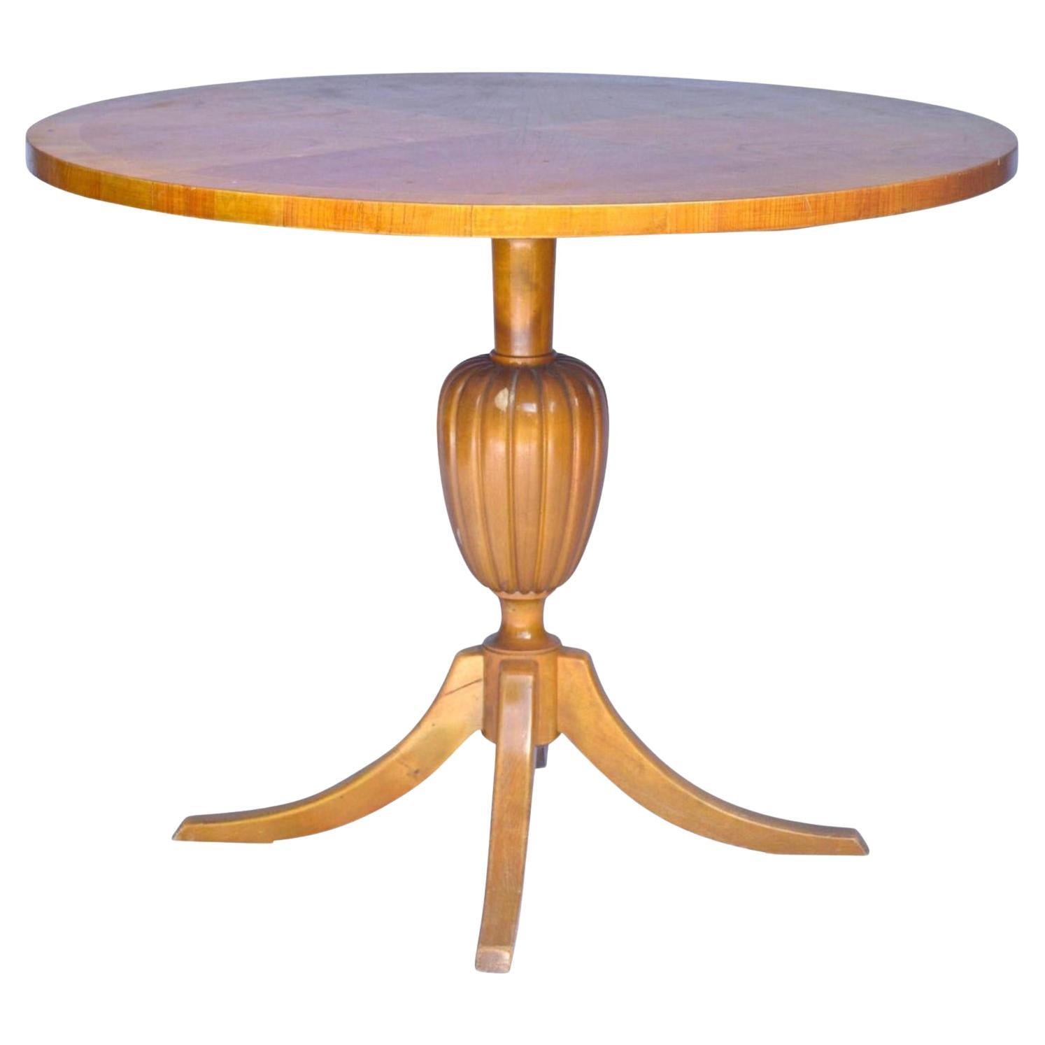 Swedish Biedermeier Round Table Tiger Stripe Golden Birch Honey, 19th ...