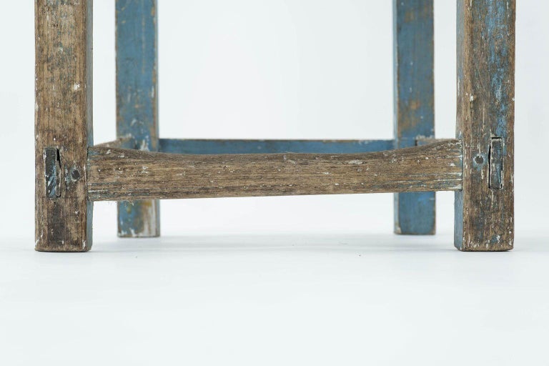 Swedish Blue-Painted Rustic Rococo Side Chair at 1stDibs