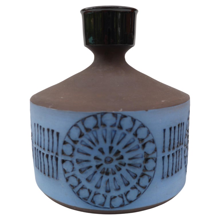 Swedish Blue Vase or Candlestick from Alingsås For Sale at 1stDibs