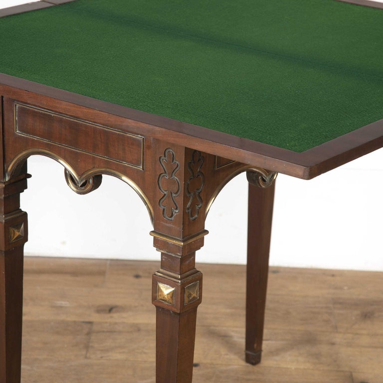 Swedish Brass Card Table For Sale at 1stDibs
