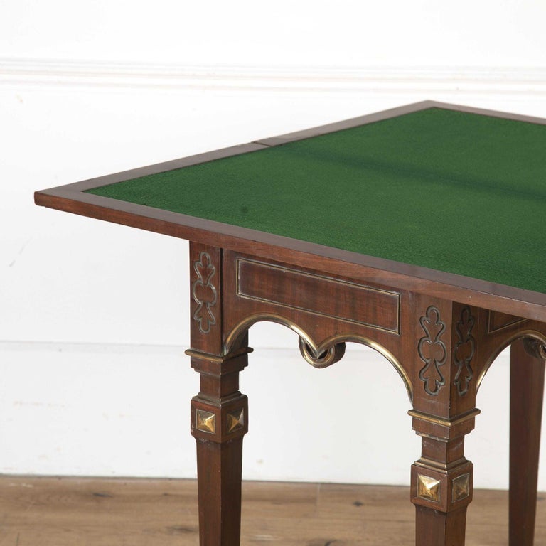 Swedish Brass Card Table For Sale at 1stDibs