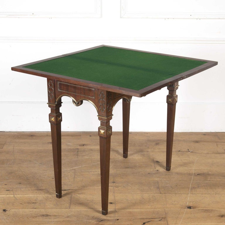 Swedish Brass Card Table For Sale at 1stDibs