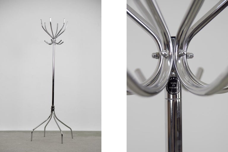 Swedish Chromed Steel Piccolo Floor Rack from Rörmekano and Skånes ...