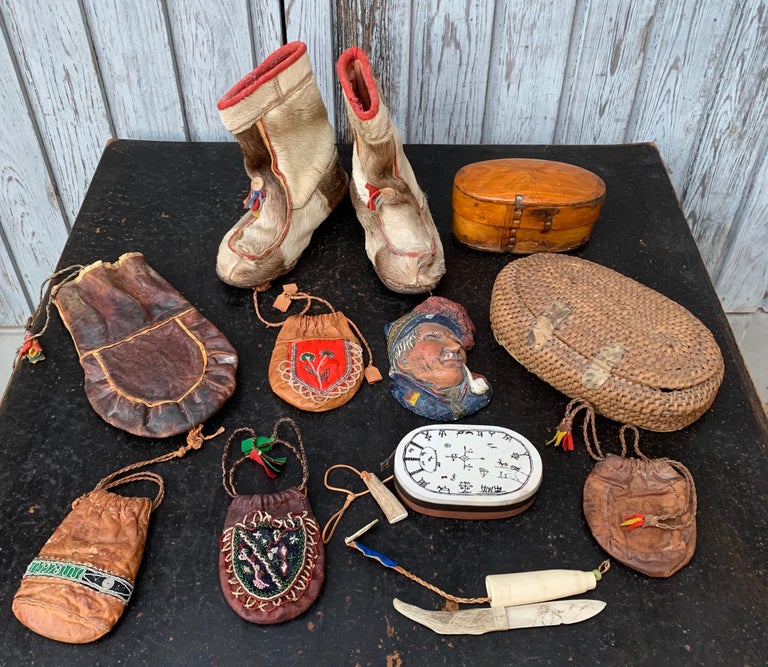 Swedish Collection of 11 Sami Folk Art Objects from Lappland For Sale ...