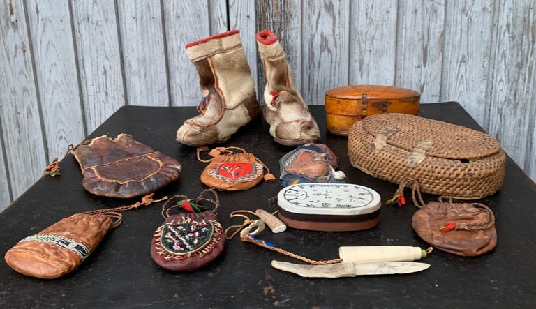 Swedish Collection of 11 Sami Folk Art Objects from Lappland For Sale ...