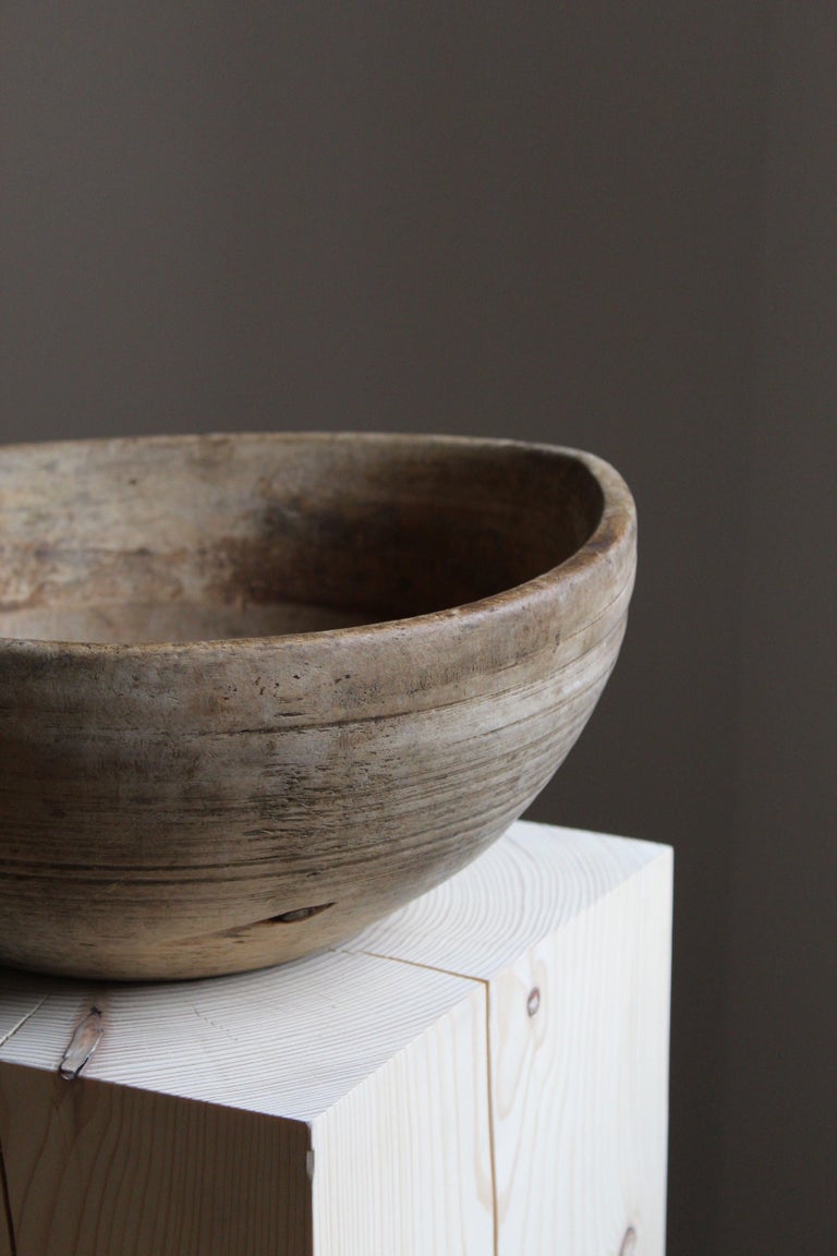 Swedish Craft, Unique Sizable and Deep Bowl, Wood, Sweden, 19th Century ...