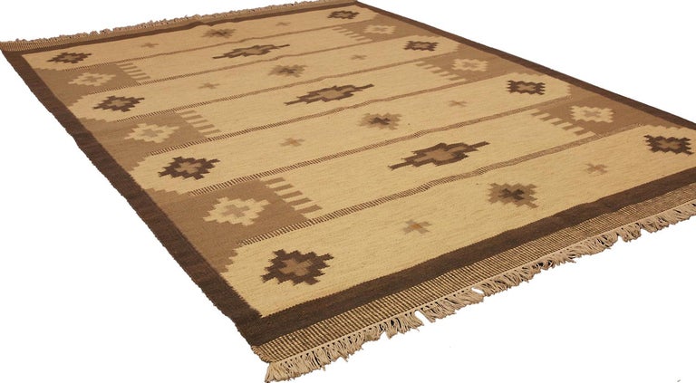 Swedish Kilim Cross Motif Design Rug, 1920-1950 For Sale at 1stDibs