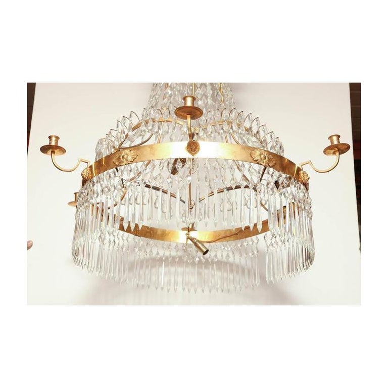 Swedish Crystal Chandelier For Sale at 1stDibs