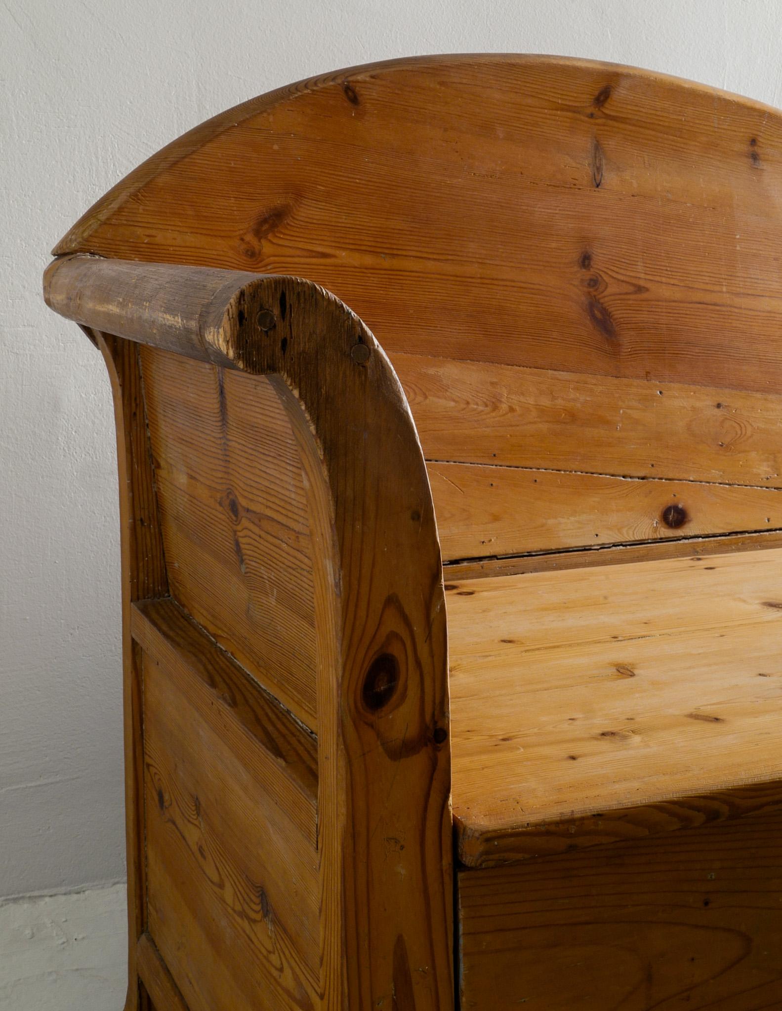 Swedish Curved Sofa Canapé in Solid Stained Pine Produced in Sweden ...