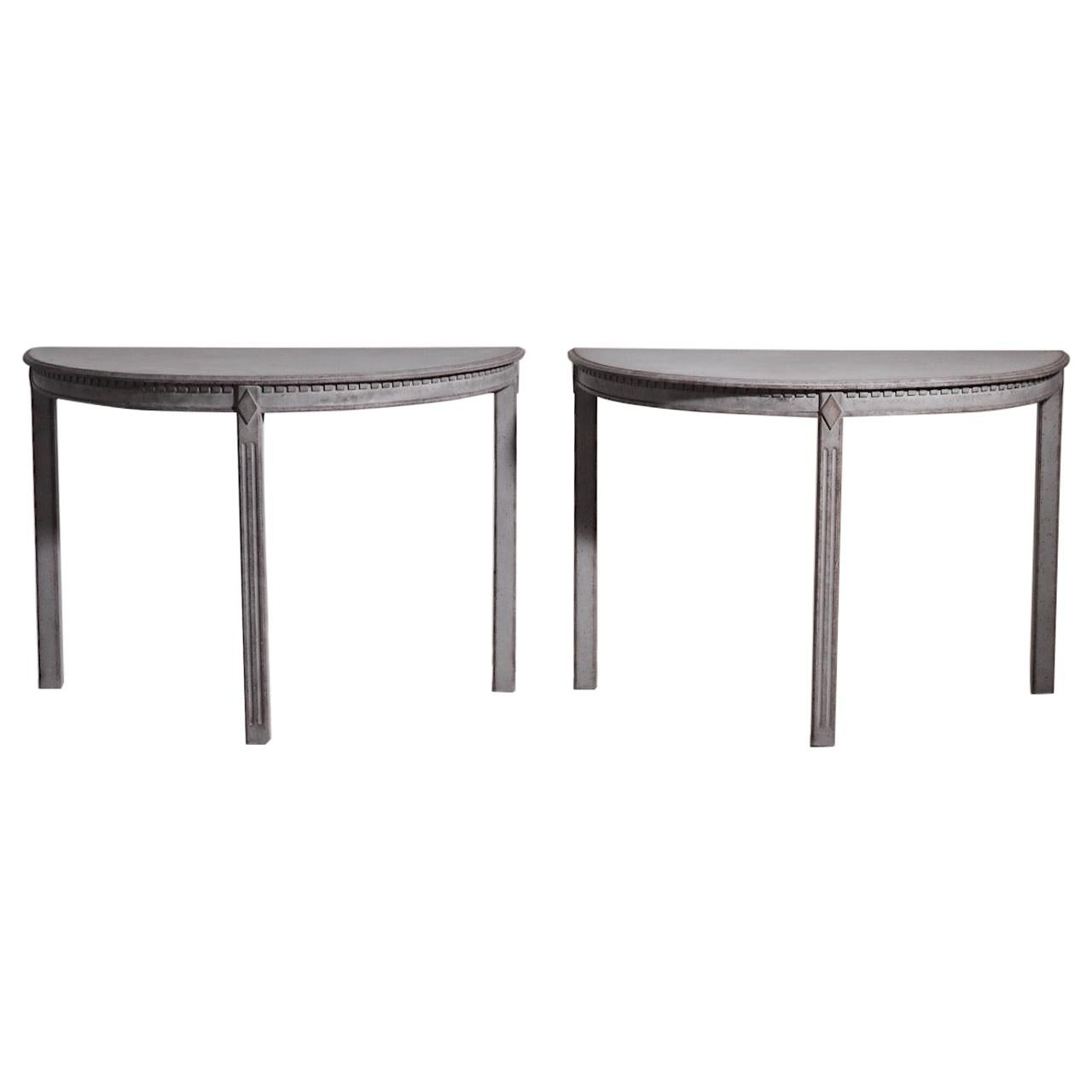 Mid-Century Modern Marble on Brass Demilune Console Table Parzinger ...