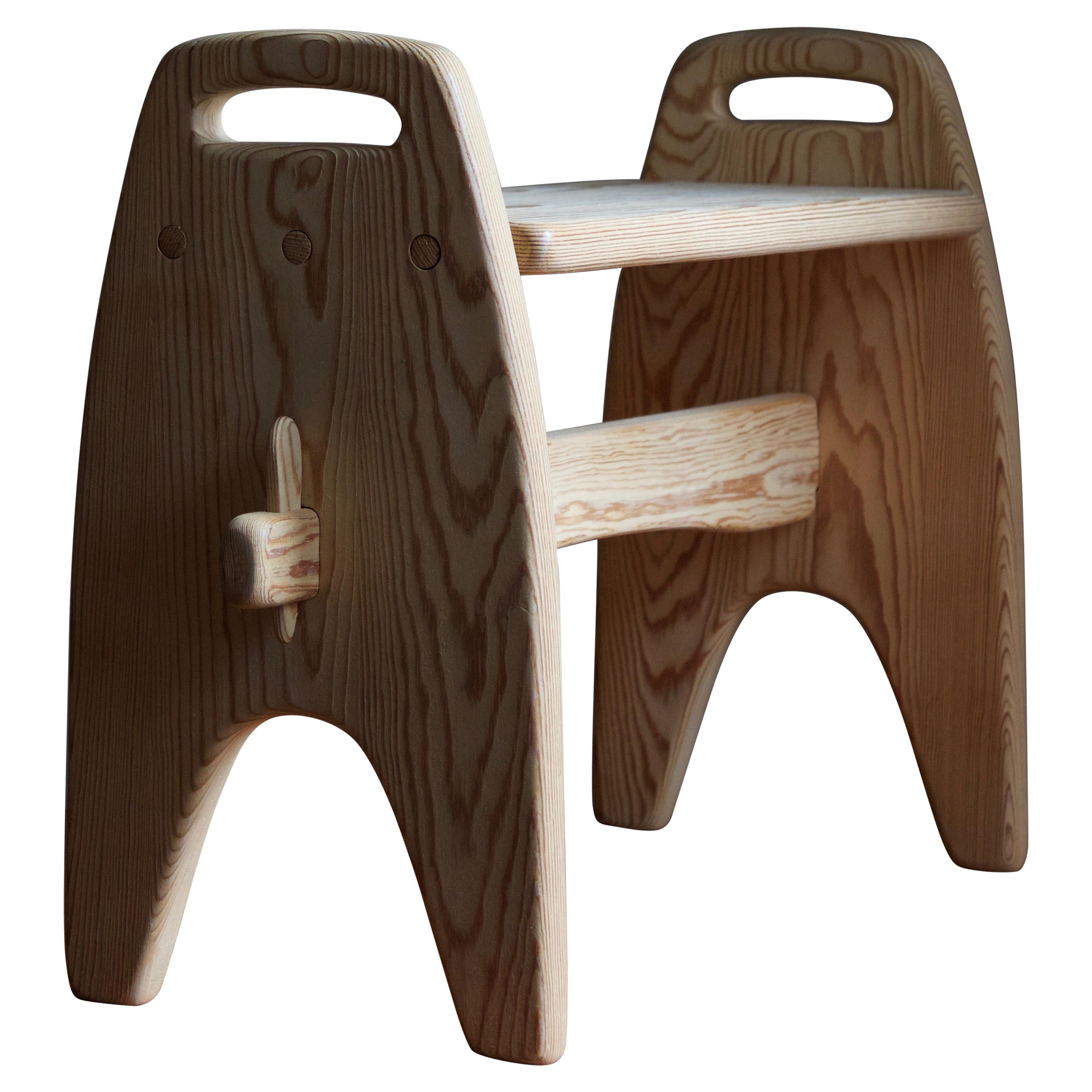 Swedish, Demountable Small Stool, Solid Pine, Sweden, 1970s at 1stDibs