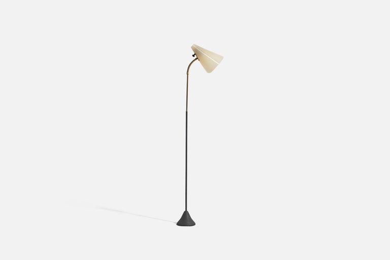 Swedish Designer, Adjustable Floor Lamp, Acrylic, Metal, Brass, Sweden ...